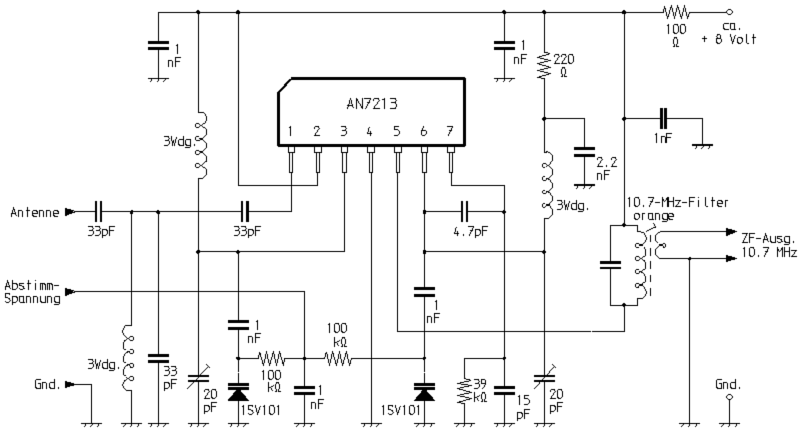 UKW-Rundfunkempfänger mit integrierten Schaltkreisen